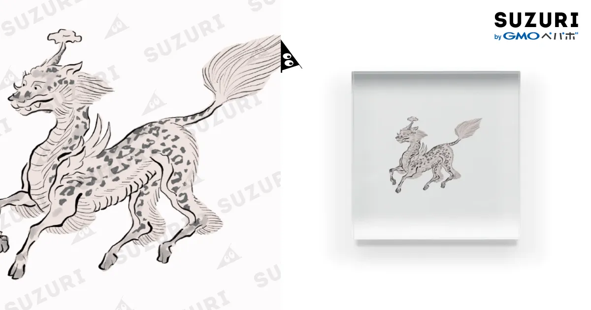 「鳥獣戯画」麒麟2 / puikkoのアクリルブロック通販 ∞ SUZURI（スズリ）