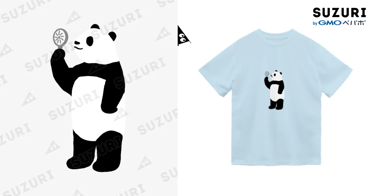 ハンディファン / パンダむん ( yuitak-p )のドライTシャツ通販 ∞ SUZURI（スズリ）