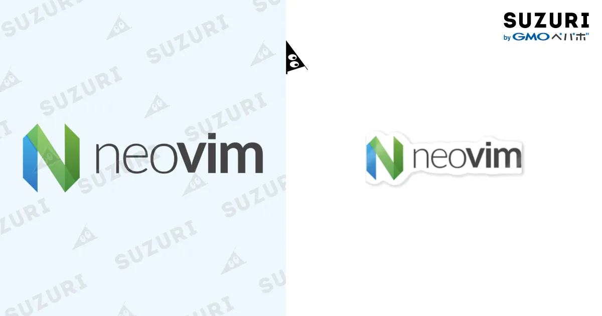 Neovim logo (full) / (Y Y) .｡oO (ｽｯｼ) ( yymm )のステッカー通販 ∞ SUZURI（スズリ）