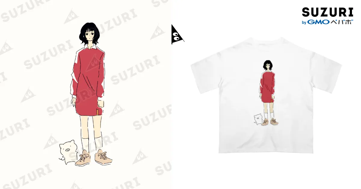 あの娘 / coalowl(コールアウル) ( coalowl )のオーバーサイズTシャツ通販 ∞ SUZURI（スズリ）