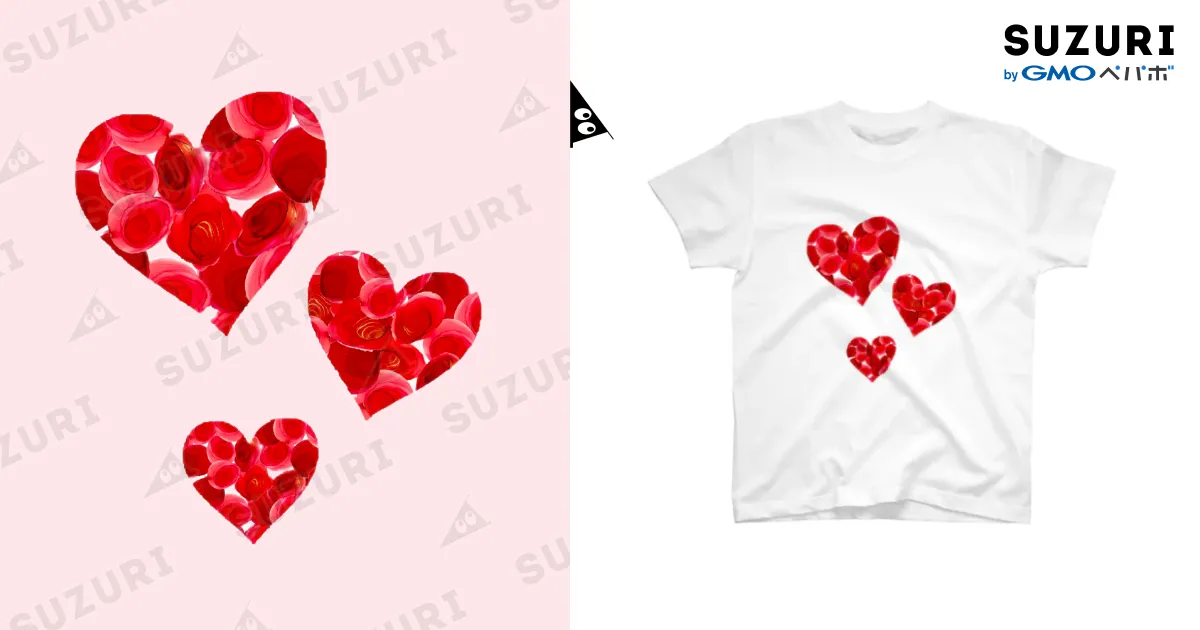 薔薇 レッド ハート / CCCHEART ( yukoashikaga )のスタンダードTシャツ通販 ∞ SUZURI（スズリ）