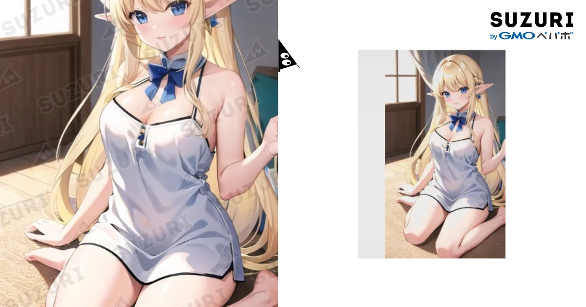 金髪エルフ美女 / AIオリジナルイラスト 美女男子 ( Homu )の吸着ポスター通販 ∞ SUZURI（スズリ）