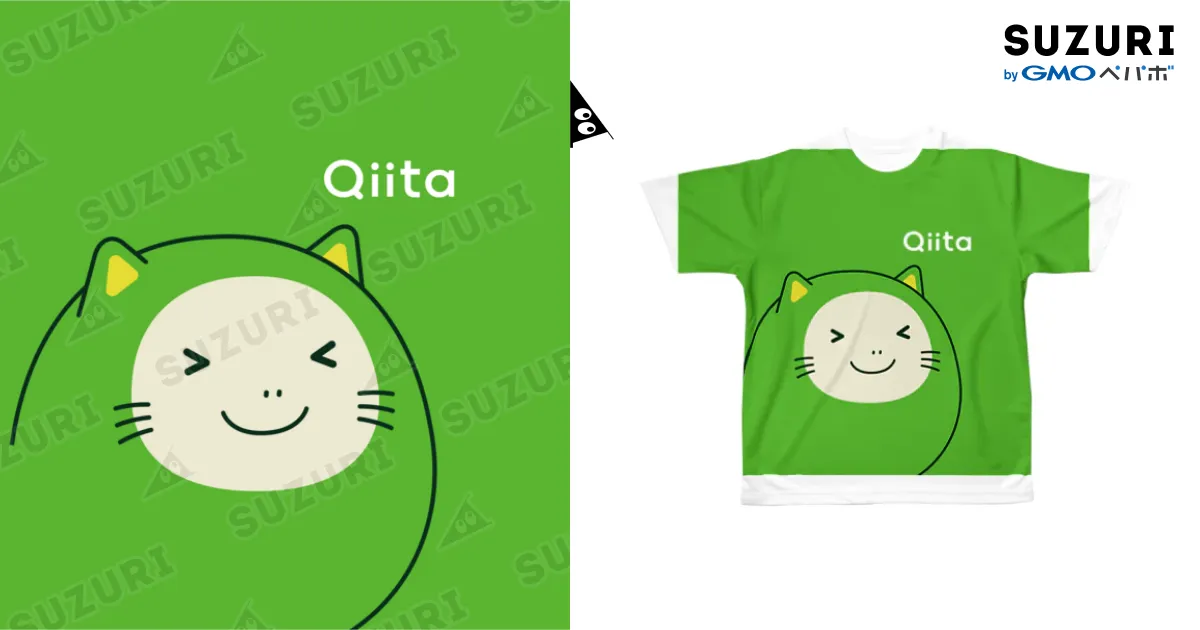 フルグラフィック QiitanTシャツ（緑） / Qiita 公式ショップ ( qiita )のフルグラフィックTシャツ通販 ∞ SUZURI（スズリ）