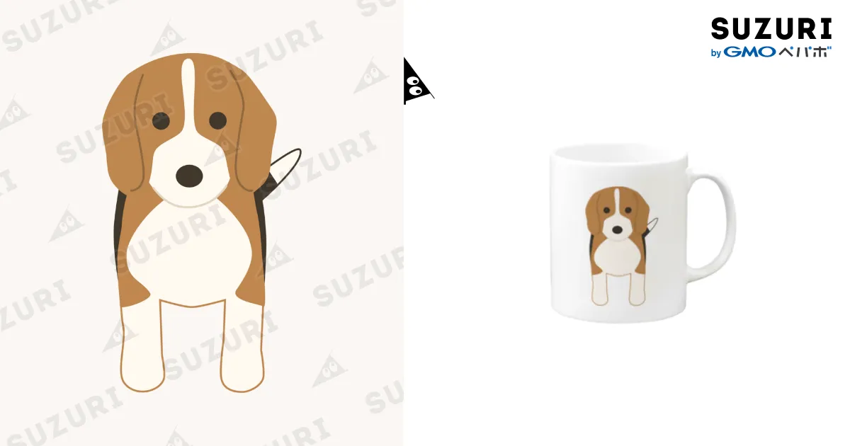 ビーグル2 / 犬のイラスト／ゆいたっく ( yuitak-s )のマグカップ通販 ∞ SUZURI（スズリ）