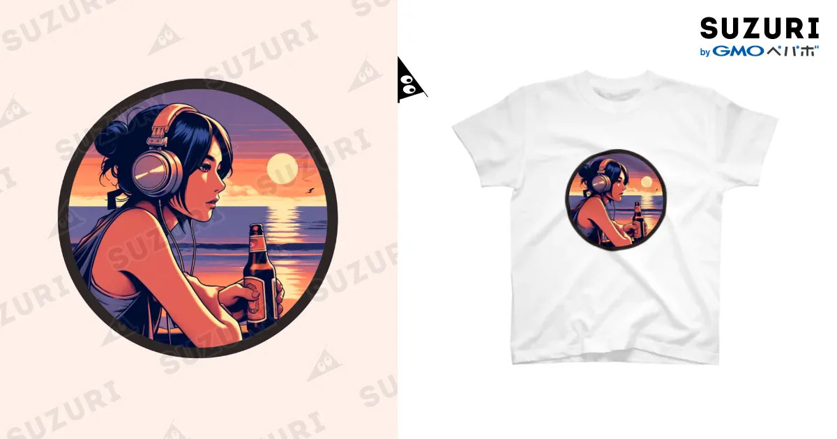 LADY&BEER / ねこねこぱんく ( akiracat )のスタンダードTシャツ通販 ∞ SUZURI（スズリ）