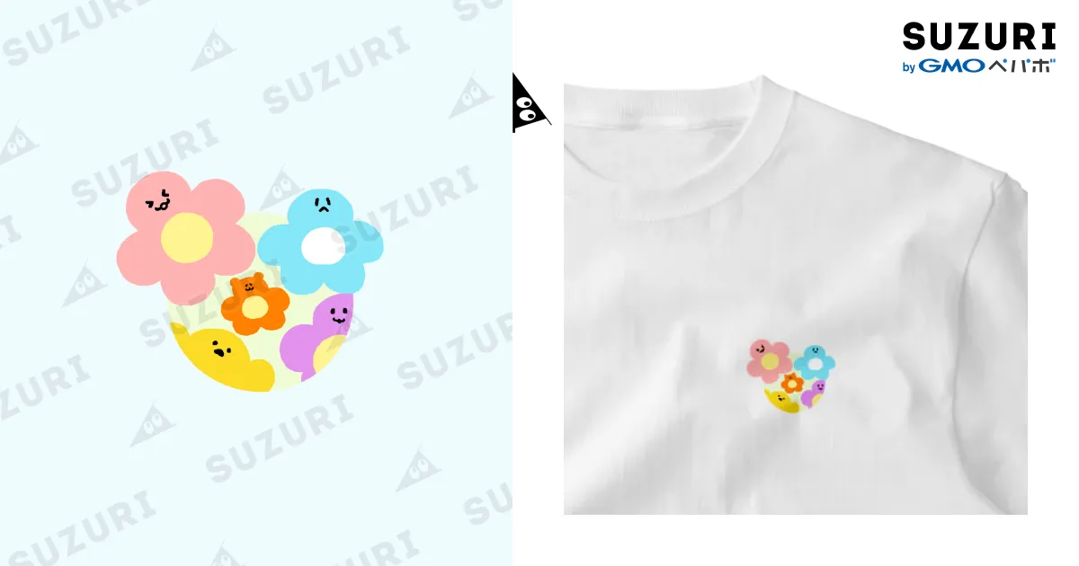 お花ちゃんたち / bisku ( ojyura )のワンポイントTシャツ通販 ∞ SUZURI（スズリ）