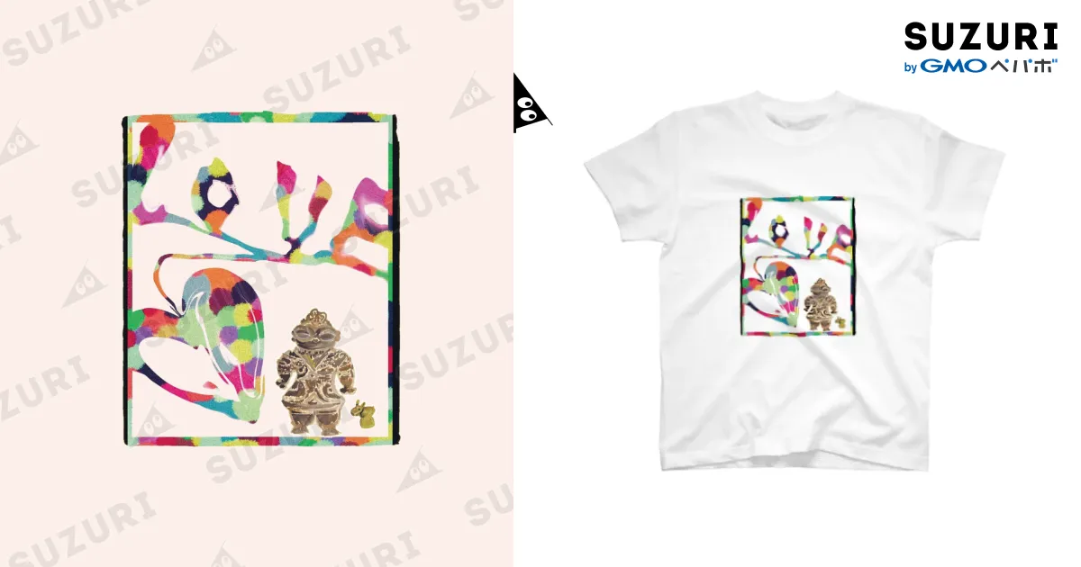 遮光器土偶LOVE / WAMI ART ホツマツタヱ同好会 ( yasashiku_woshite_moji )のスタンダードTシャツ通販 ...