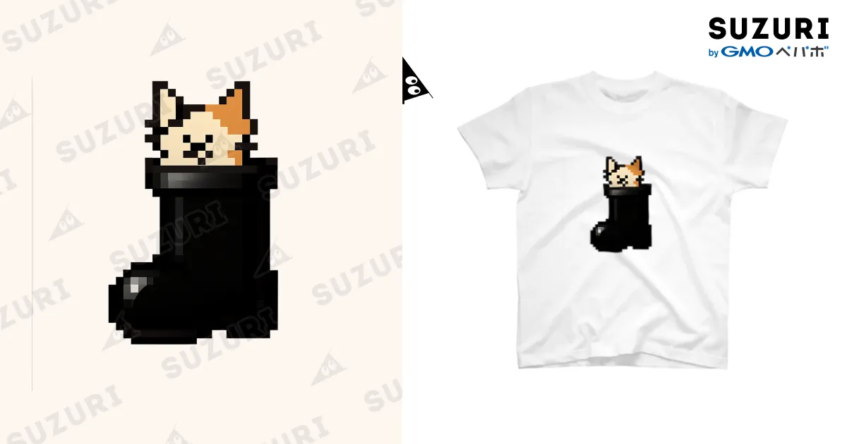 長靴に入った猫(三毛) / Retro Factory ( penpy )のスタンダードTシャツ通販 ∞ SUZURI（スズリ）
