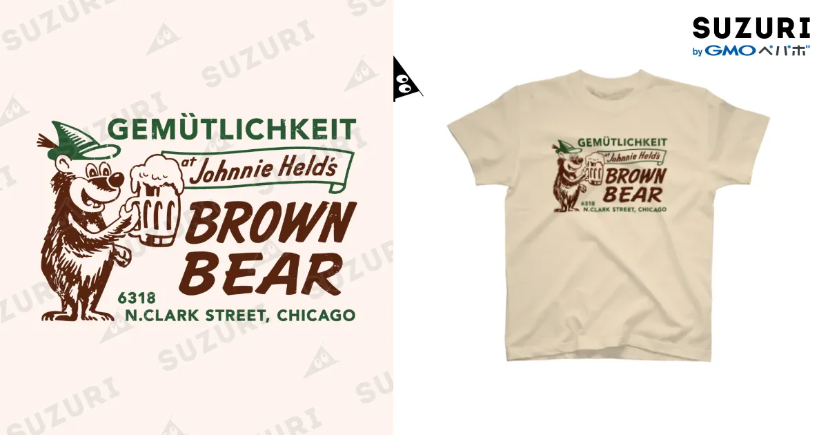 JOHNNIE HELD'S BROWN BEAR RESTAURANT / Bunny Robber GRPC ( Bunny_Robber_GRPC )のスタンダードTシャツ通販 ∞ ...