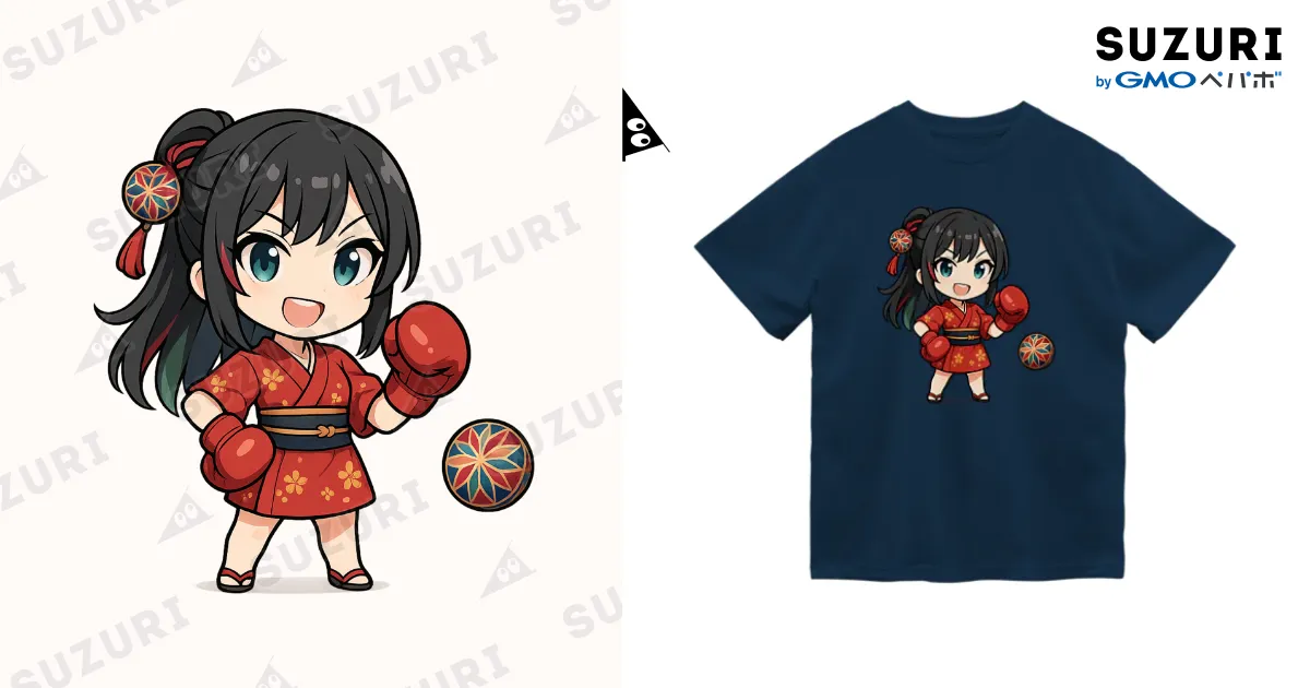 🌸 てまりの拳！つづりちゃん 🌸 Temari Fist! Tsuzuri-chan 🥊 / tkc-boxing-clubのドライTシャツ ...