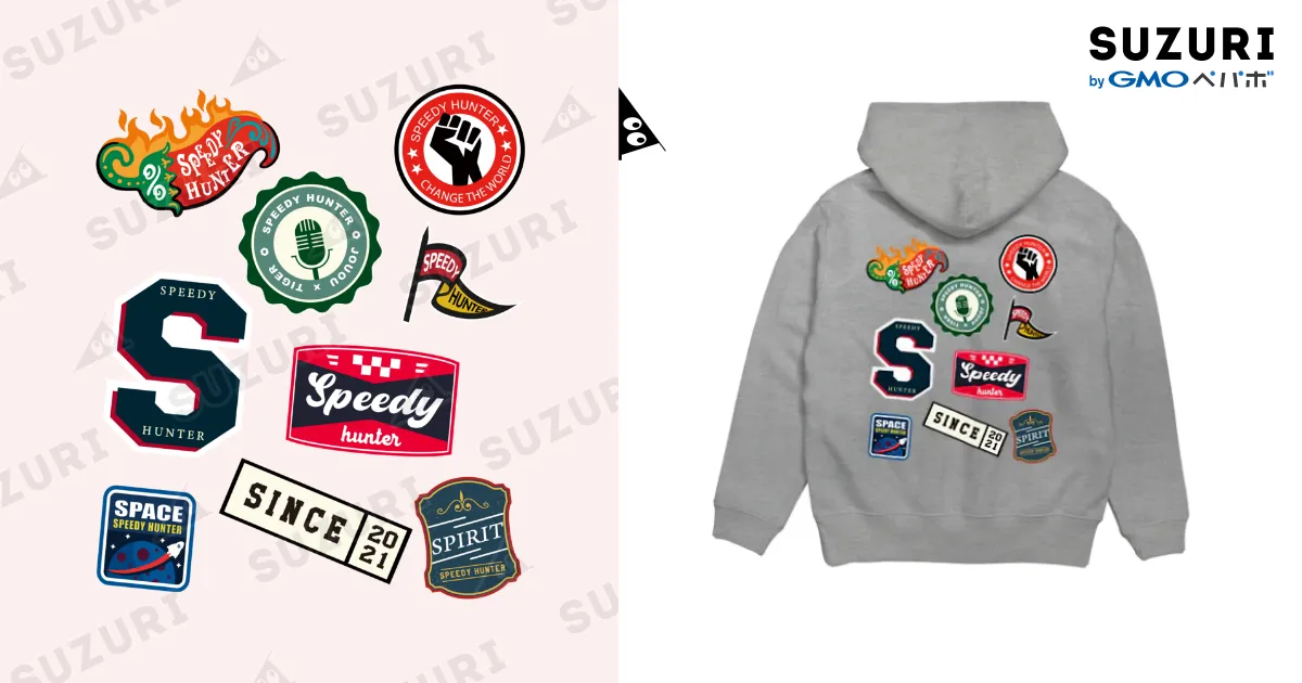 #26 ワッペンデザイン / SPEEDY HUNTER ( Jouou_Date )のパーカー通販 ∞ SUZURI（スズリ）